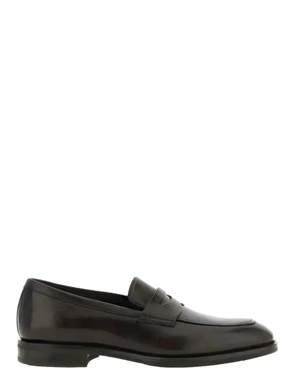 Santoni Gregor Leather Loafers - Brown