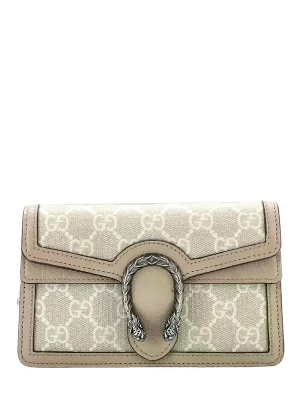 Gucci Dionysus Bag Gg Coated Canvas With Leather Super Mini Crossbody Bag - Neutrals