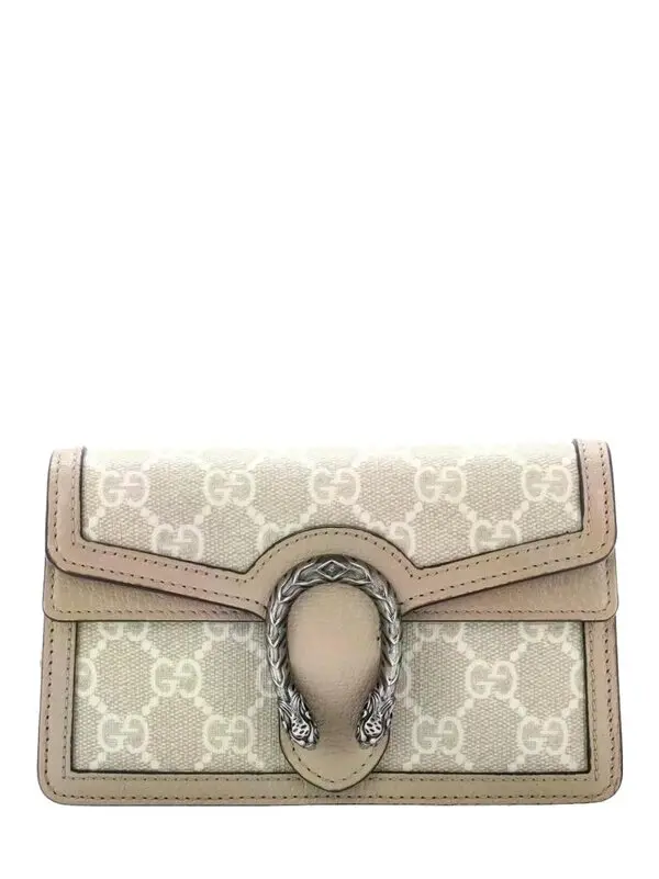 Gucci Dionysus Bag Gg Coated Canvas With Leather Super Mini Crossbody Bag - Neutrals