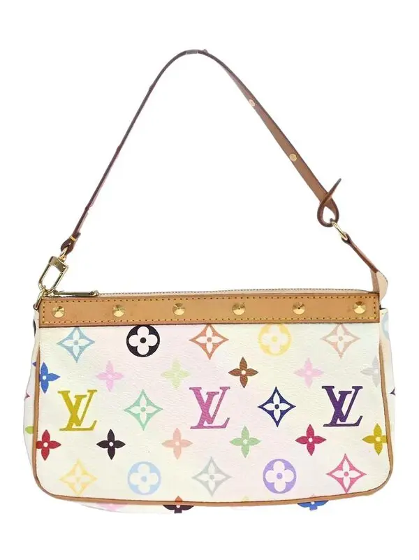 LOUIS VUITTON X Takashi Murakami 2003 Pochette Accessoires Monogram Multicolour Canvas Tote Bag - White