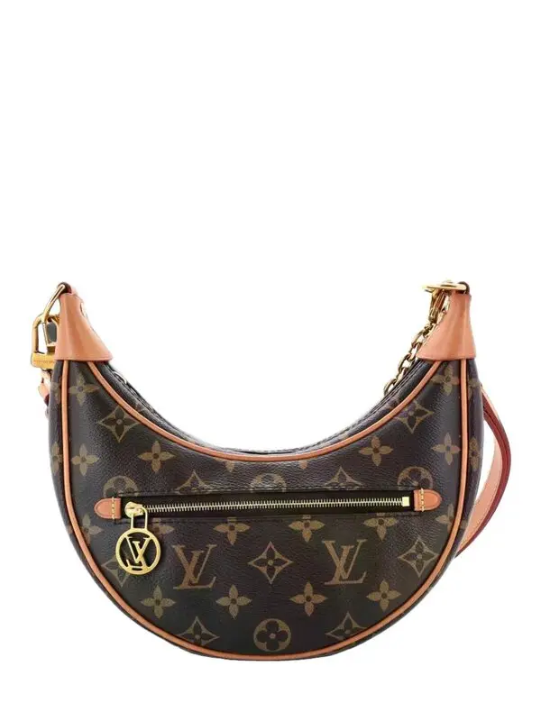 LOUIS VUITTON Monogram Canvas Loop Hobo Bag - Brown