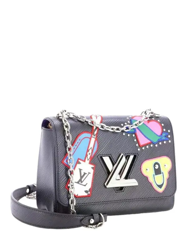 LOUIS VUITTON Twist Handbag Limited Edition Patches Epi Leather Mm Shoulder Bag - Black