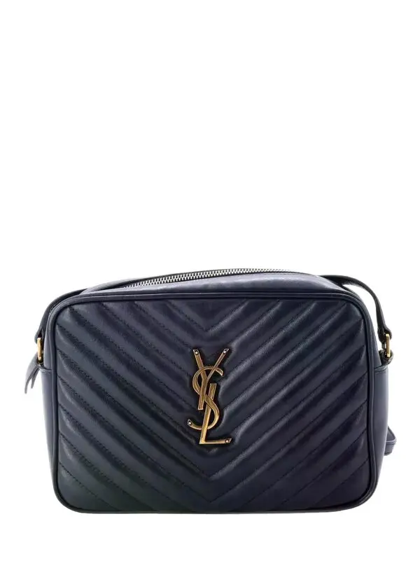 Saint Laurent Lou Camera Bag Matelasse Chevron Leather Small Crossbody Bag - Blue