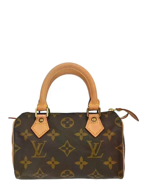 LOUIS VUITTON Monogram Canvas Mini Speedy Handbag - Brown