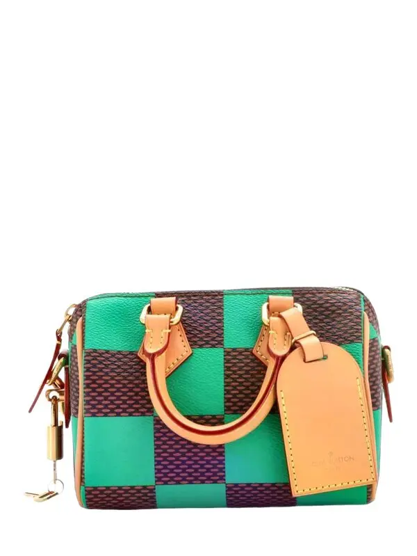 LOUIS VUITTON Speedy Bandouliere Bag Damier Pop 18 Satchel - Green