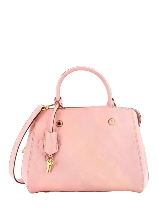 LOUIS VUITTON Montaigne Handbag Monogram Empreinte Leather Bb Satchel - Pink