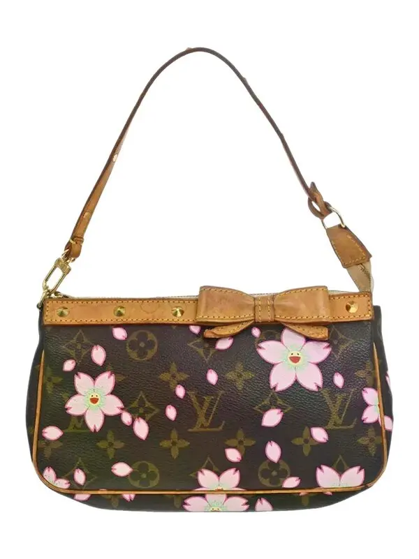 LOUIS VUITTON X Takashi Murakami 2003 Pochette Accessoires Cherry Blossom Monogram Tote Bag - Brown