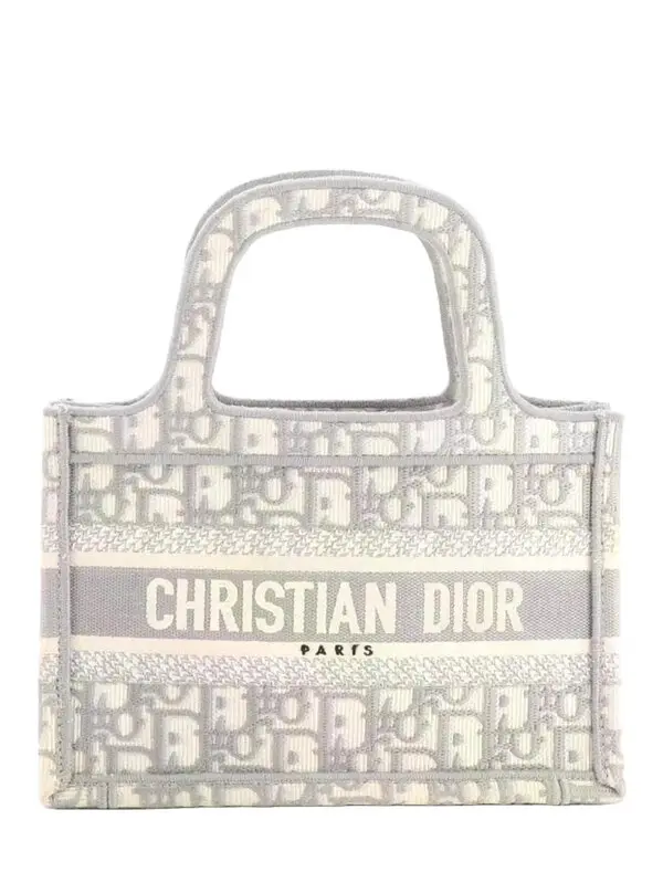 Dior Oblique Canvas Mini Tote Bag - Grey