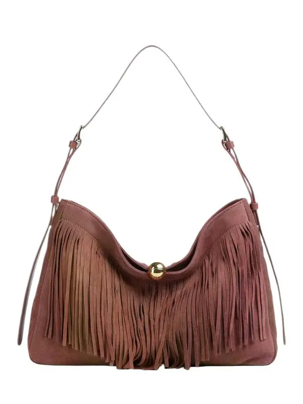 Furla Fringe-trimmed Leather Shoulder Bag - Brown