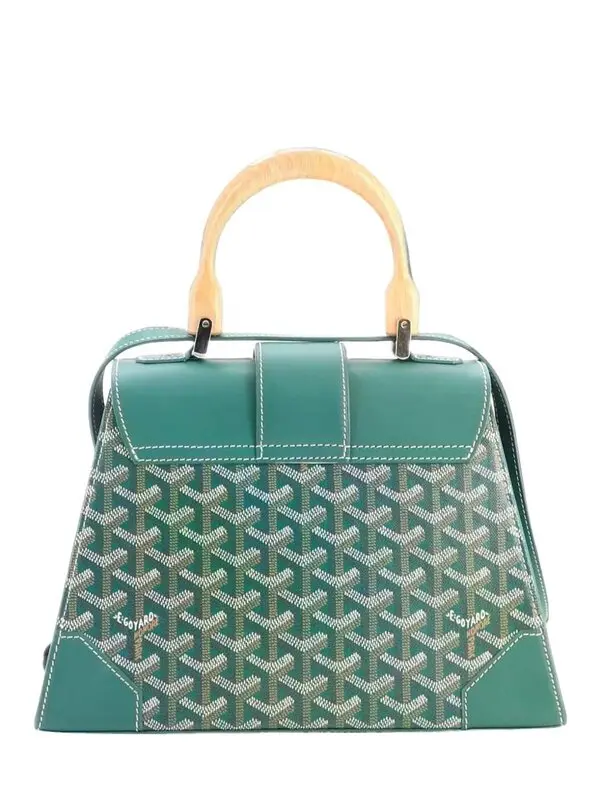 Goyard Coated Canvas With Leather Saigon Pm Satchel - Green