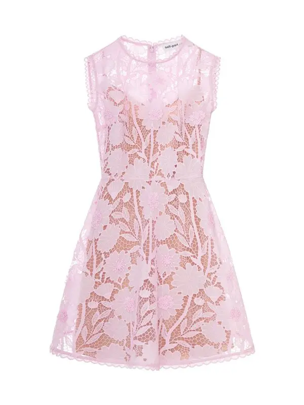 SELF-PORTRAIT Lace Mini Dress - Pink