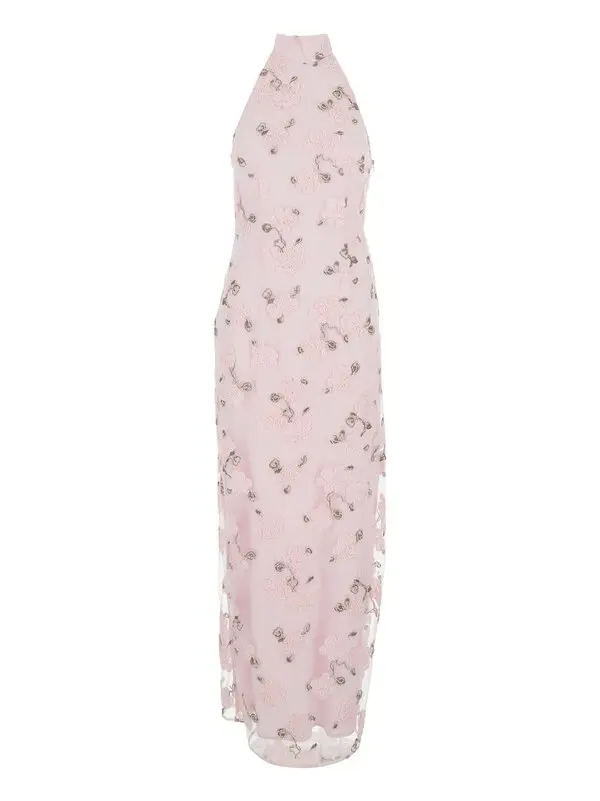 ROTATE BY BIRGER CHRISTENSEN Floral Beaded Open Back Gown - Multicolor