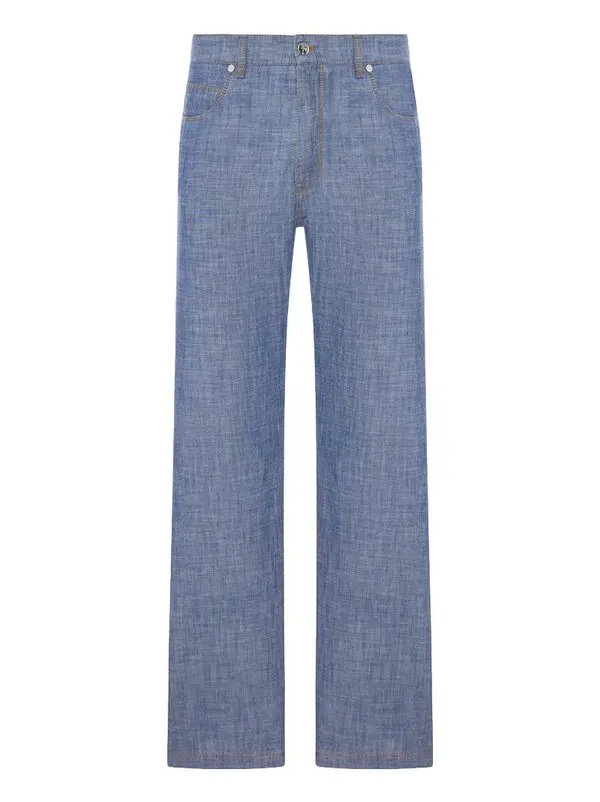 Fendi Chambray Denim Trousers - Multicolor