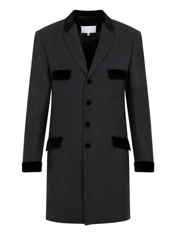 MAISON MARGIELA Long Wool Jacket - Gray