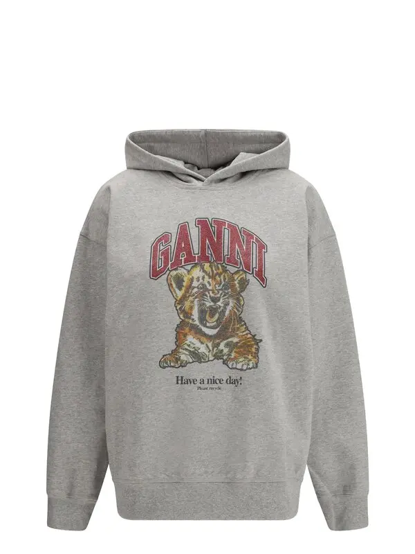 GANNI Tiger Hoodie - Gray