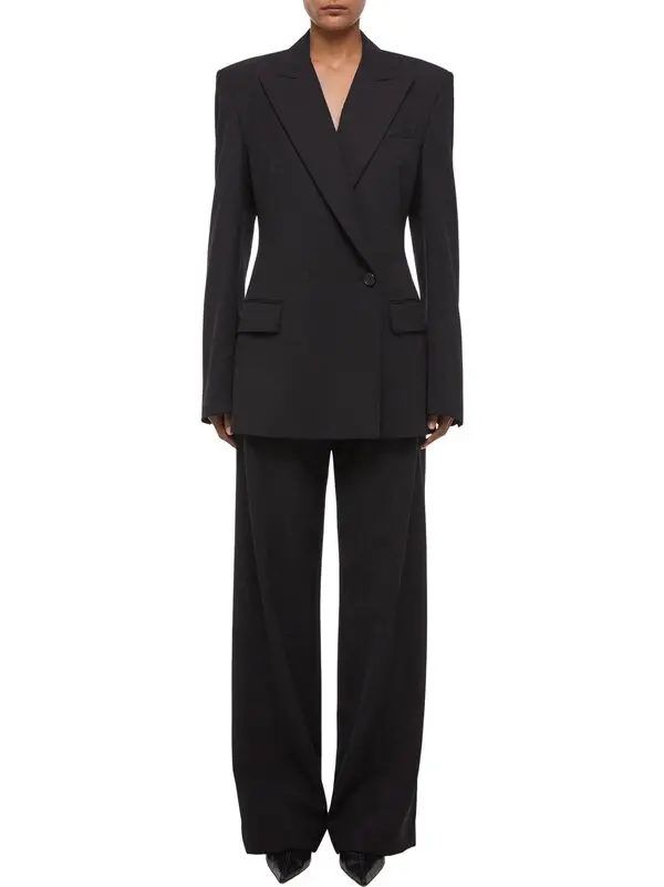 Helmut Lang Wool Gabardine Wardrobe Belted Blazer - Black