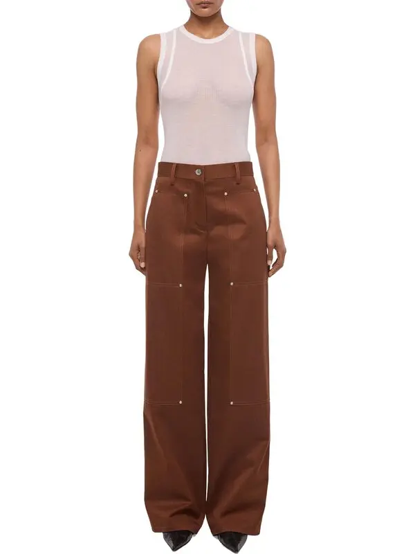 Helmut Lang Chino Twill Rivet Carpenter Pants - Brown