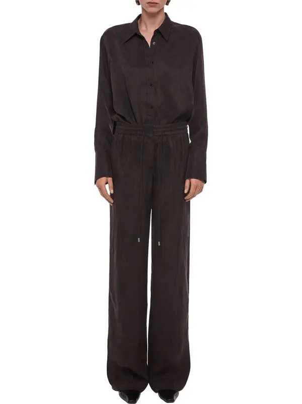 Helmut Lang Fluid Microsuede Pull-on Pants - Grey