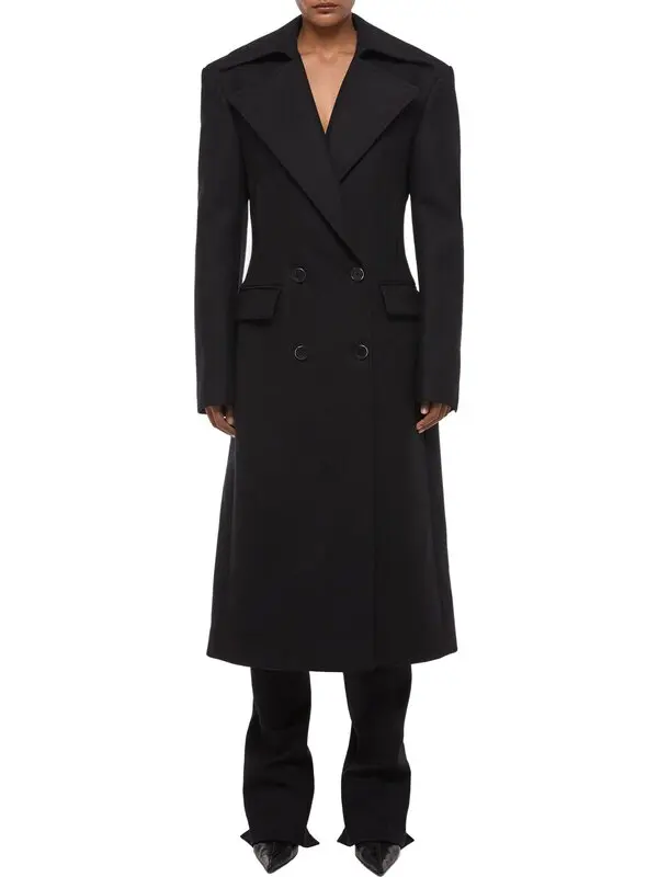 Helmut Lang Sculptural Twill Coat - Black