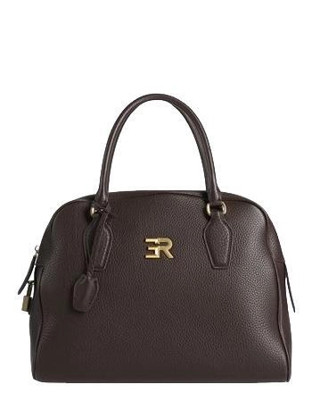 ERMANNO FIRENZE Pebbled Leather Handbag - Brown