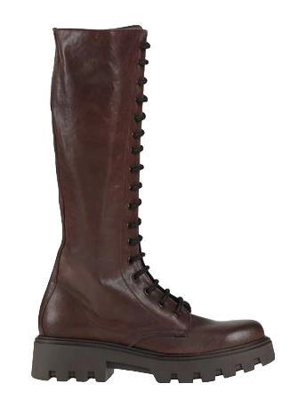 DIVINE FOLLIE Leather Chunky Lace-up Boots - Brown