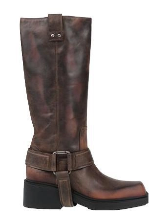 VIC MATIE Dark Leather Knee High Boots - Brown