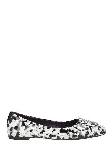 Tory Burch Leather Patent Leather Ballet Flats - Black