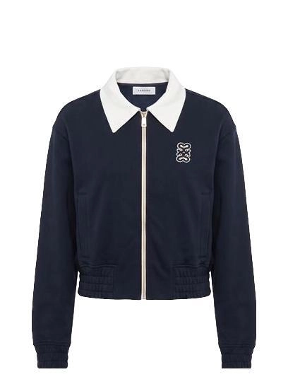 Sandro Cotton And Polyester Two-tone Half-zip Sweatshirt - Blue