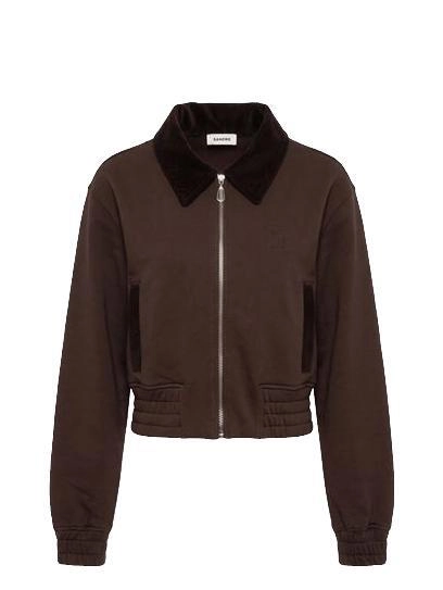 Sandro Cotton-blend Half-zip Sweatshirt - Brown