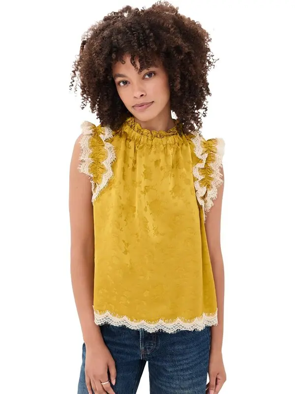 Sea Flutter Sleeve Top - Yellow