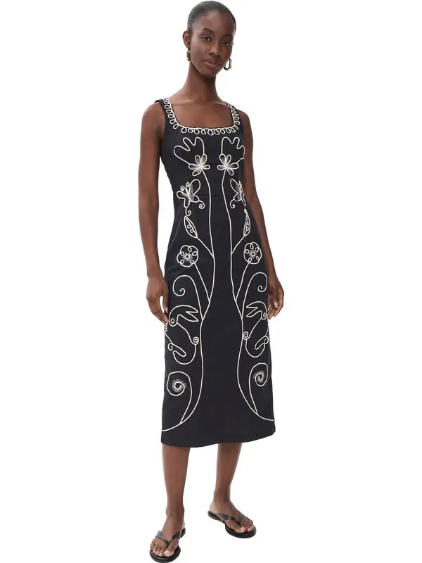 CLEOBELLA Ruxandra Midi Dress - Black