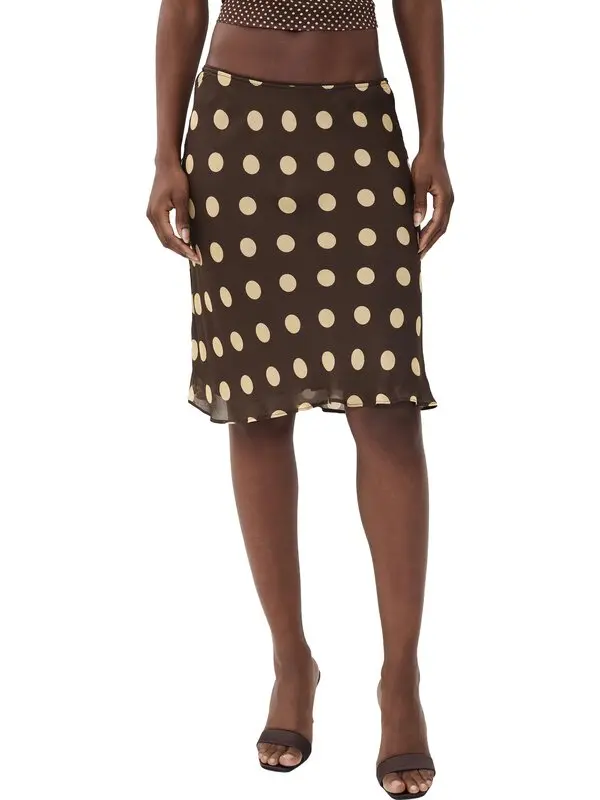 With Jéan Penny Skirt - Yellow Dot