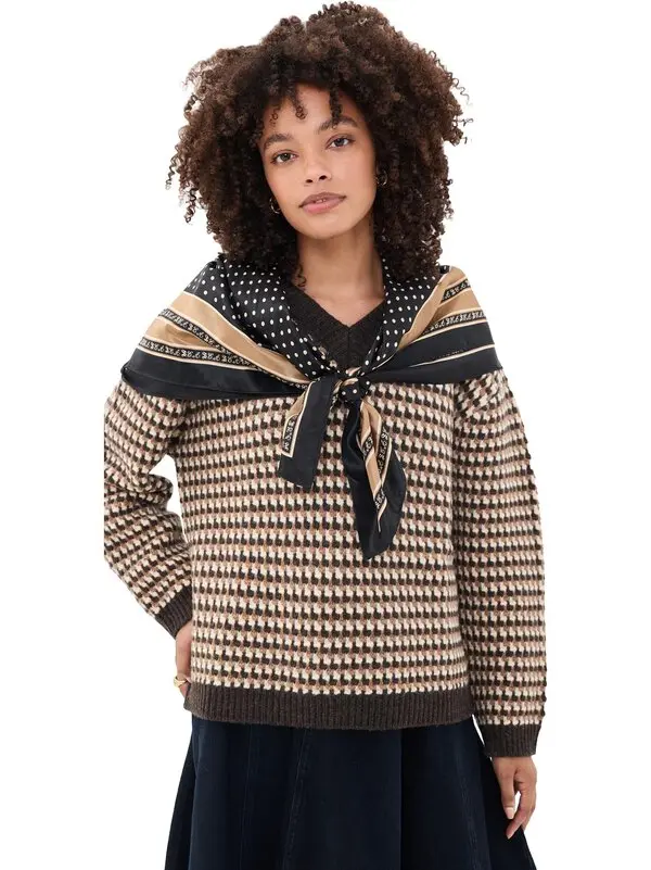 Sea Declan V Neck Wool Sweater - Multi