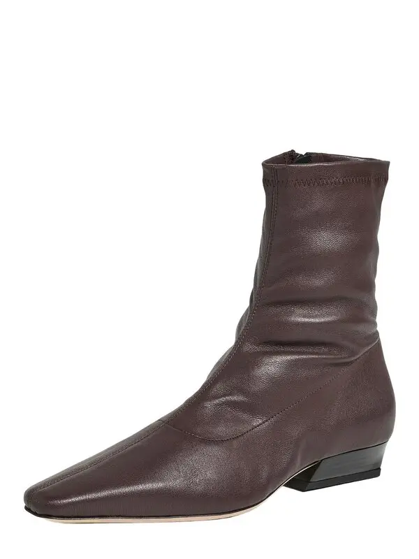 Staud Wally Sock Flat Ankle Boots - Espresso