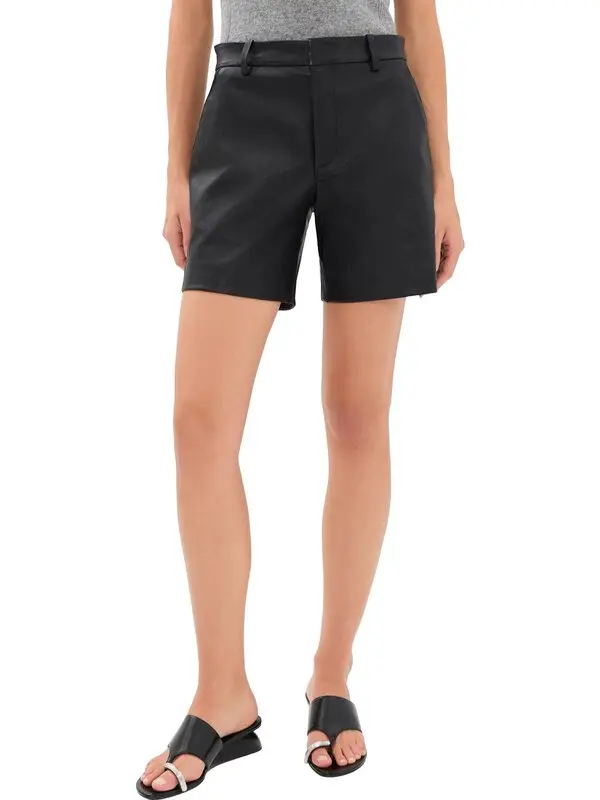 Sprwmn Lambskin Trouser Shorts - Black