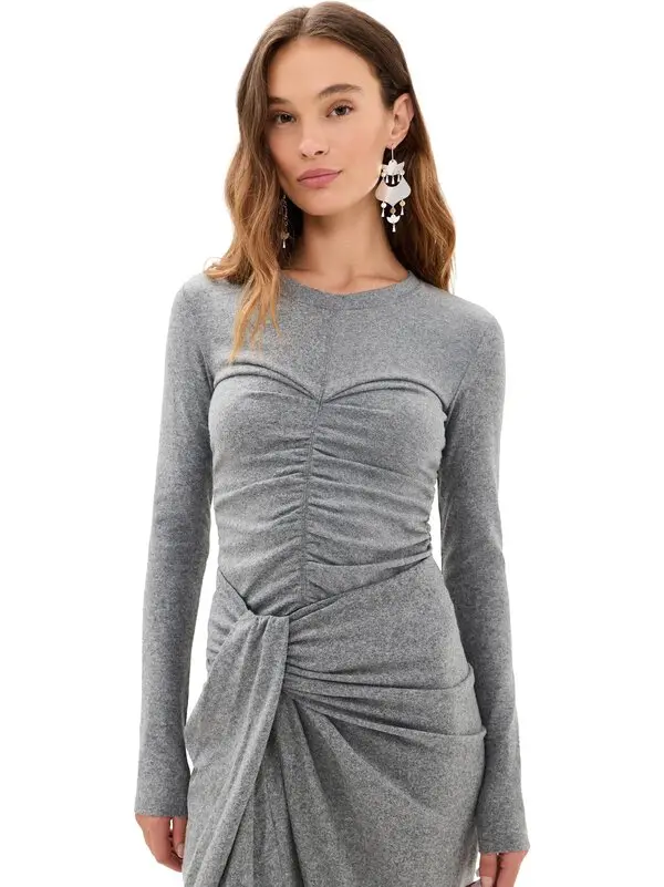 Isabel Marant Étoile Delesa Flannel Jersey Top - Grey