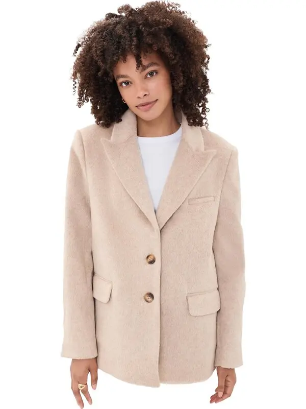 Joe's Jeans The Boyfriend Faux Fur Blazer - Stone