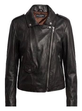 STREET LEATHERS Leather Biker Jacket - Brown