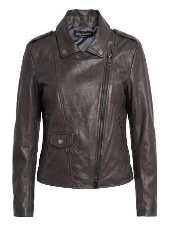 STREET LEATHERS Leather Biker Jacket - Grey
