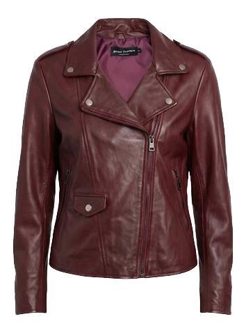 STREET LEATHERS Leather Biker Jacket - Red