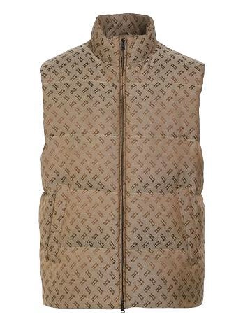 Herno Polyester And Cotton Jacquard Vest - Beige