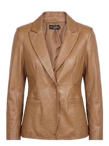 STREET LEATHERS Leather Blazer - Beige