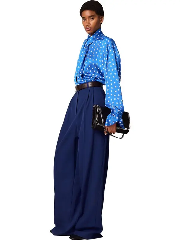 Stella McCartney Pleated Wool Trousers - Blue