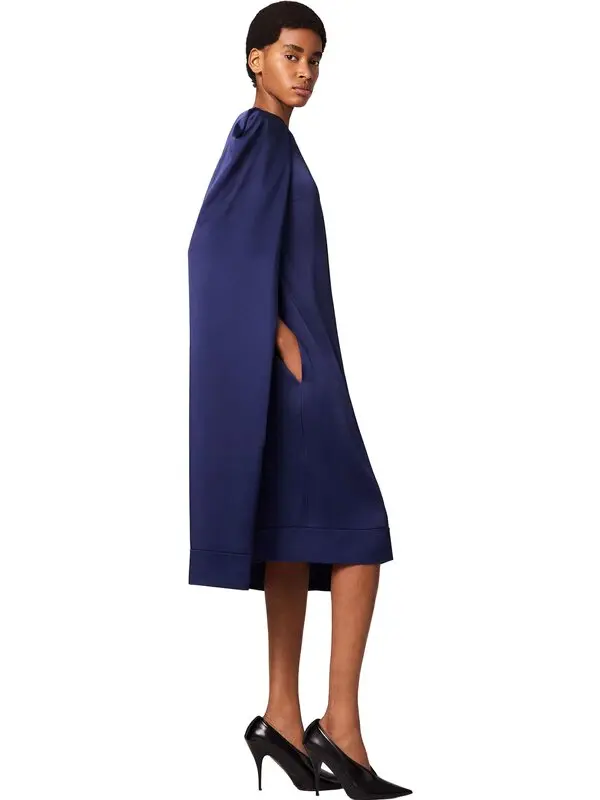 Stella McCartney Cape Satin Midi Dress - Navy