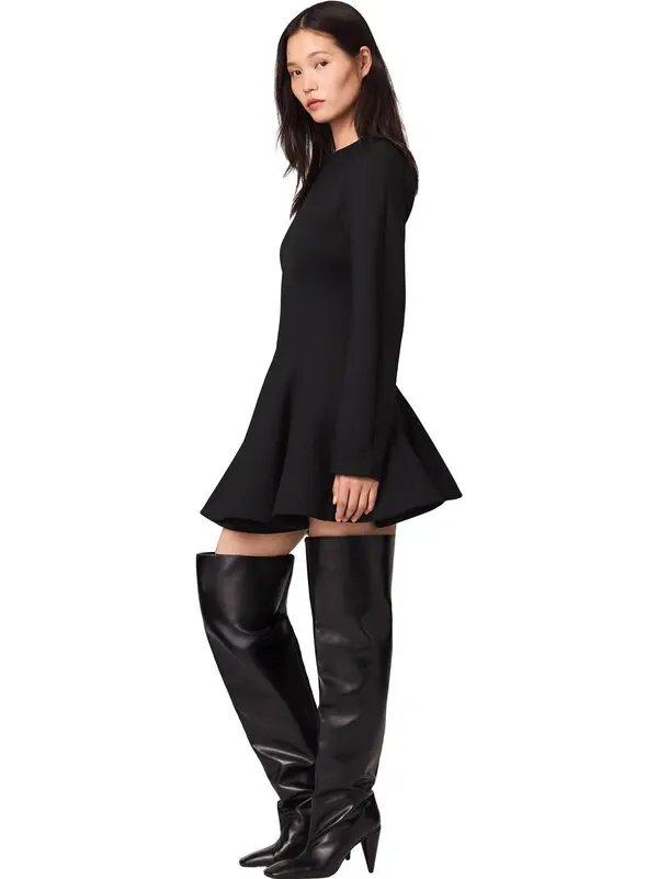 Stella McCartney Peplum Wool Mini Dress - Black