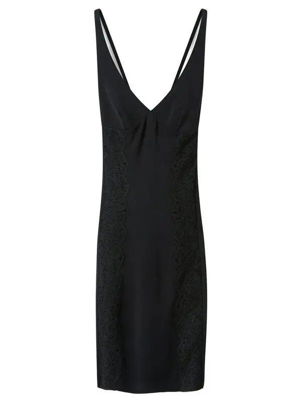 Stella McCartney Lace Panel Midi Dress - Black