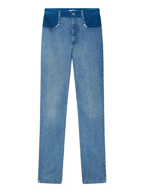 Stella McCartney Corduroy Panel Slim-leg Jeans - Blue