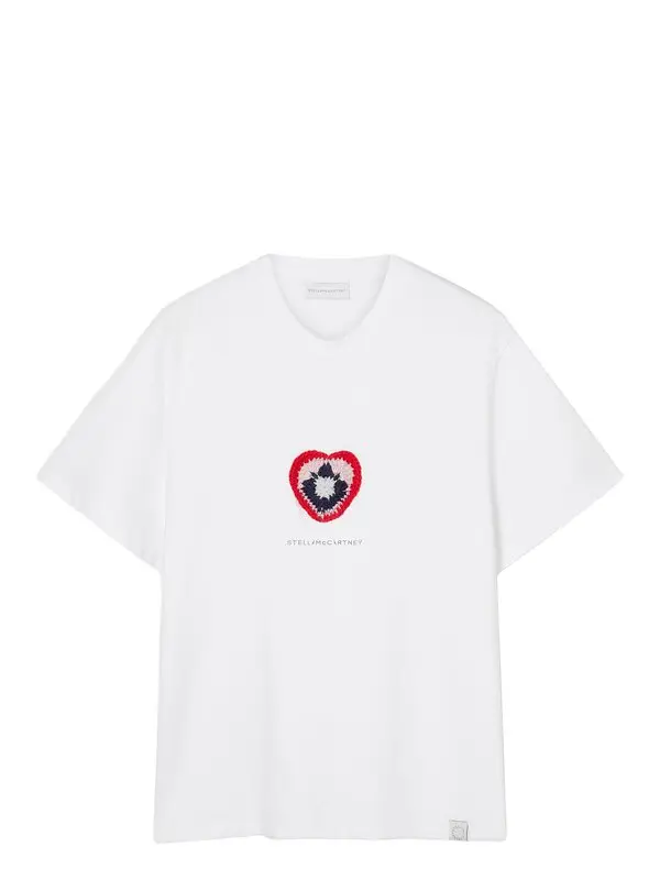 Stella McCartney Crochet Heart T-shirt - White