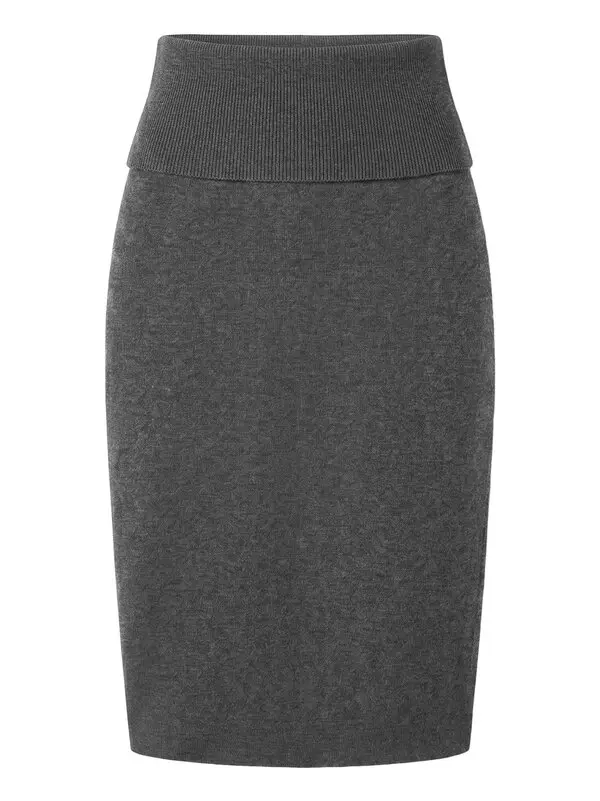 Stella McCartney Wool Knit Pencil Skirt - Grey