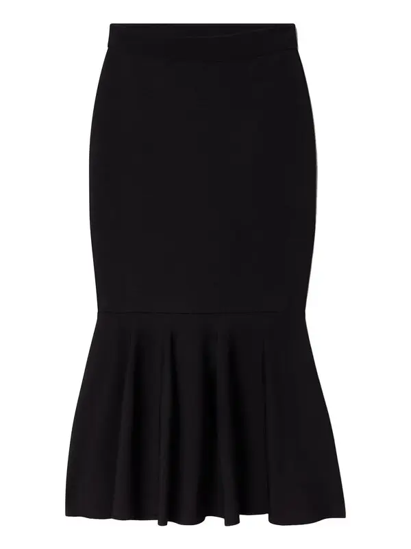 Stella McCartney Compact Knit Flared Midi Skirt - Black